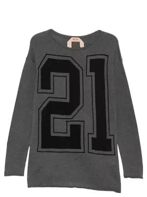 N°21 Mini Logo-print Knitted Dress - Grey