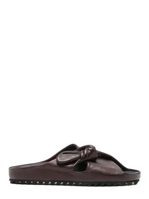 Officine Creative Pelagie Knotted Leather Mules - Brown