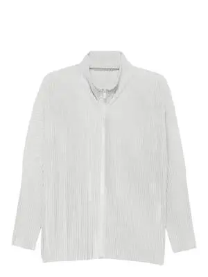 Issey Miyake Plissé Zip-up Shirt - Grey