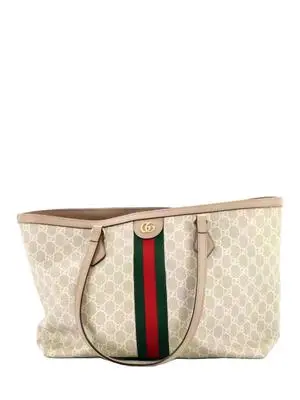 Gucci Ophidia Gg Coated Canvas Medium Shopping Tote Bag - Neutrals