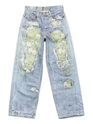 Acne Studios Trompe-l'oeil Print Baggy Jeans - Blue