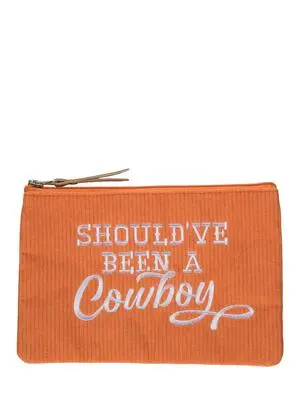 TOTALEE GIFT Should Have Been A Cowboy" Corduroy Pouch - Orange