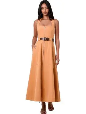 NICHOLAS Anastasia Belted Halterneck Midi Dress - Mango