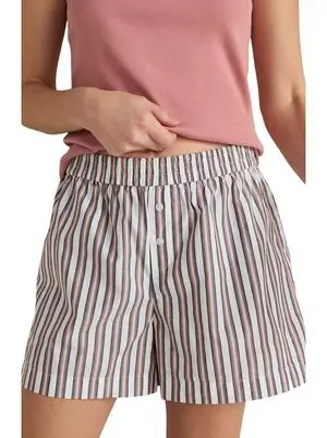 HAVEN WELL WITHIN Haven Well Within Organic Cotton Poplin Boxer Shorts Deep Willow Multi