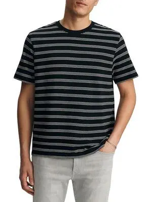 MAVI Regular Fit Stripe Cotton T-shirt - Black