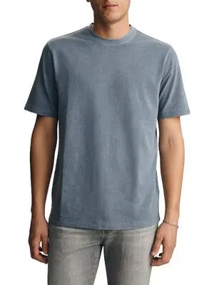 MAVI Faded Blue Slub Cotton Blend T-shirt
