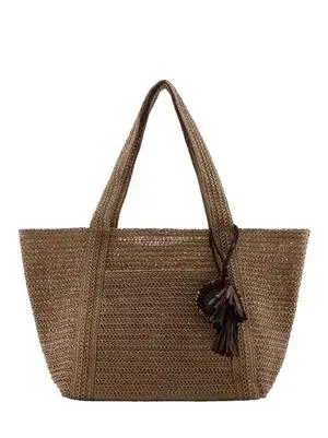 Mango Natural Fiber Tote Bag - Beige