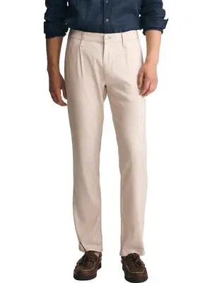 MAVI Pleated Linen Blend Trousers - Cream Linen