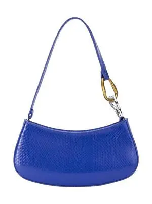 Staud STAUD Ollie Shoulder Bag In Embossed Leather Cobalt