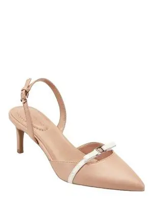 Bandolino Slingback Pointed Toe Pumps - Medium Natural