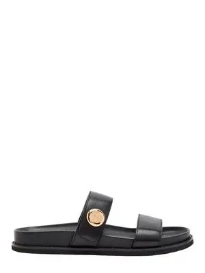 Tory Burch Romy Sport Leather Sliders - Black