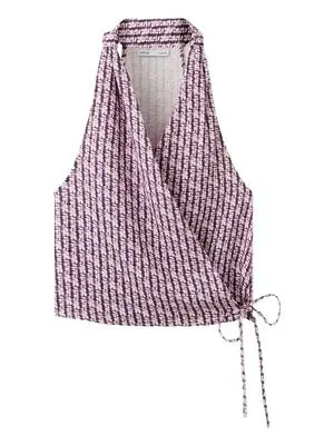 Mango Tie-dye Wrap Top - Maroon