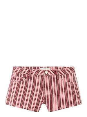 Mango Striped Mini Shorts - Pastel Pink