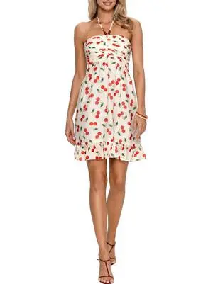 PS BY CUPSHE PS By Cupshe Cherry Print Halter Neck Dress