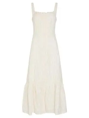PAIGE Paige Kelli Embroidered Midi Dress