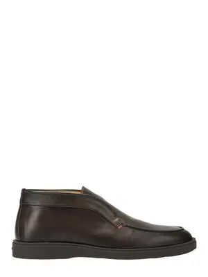 Santoni Panelled Leather Boots - Black