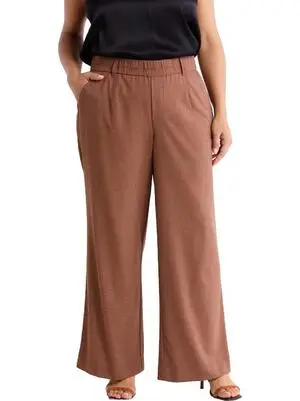 Wit & Wisdom Skyrise High Rise Wide Leg Pants - Mocha