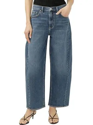 SILVER JEANS CO. Silver Jeans Co. Horseshoe High Waist Ankle Barrel Jeans