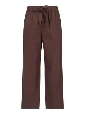 TEKLA Relaxed Tie-waist Trousers - Coffee