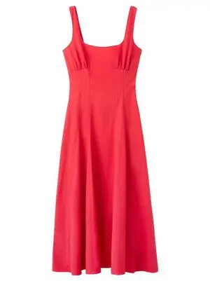 Mango Polly Cotton Blend Dress - Red