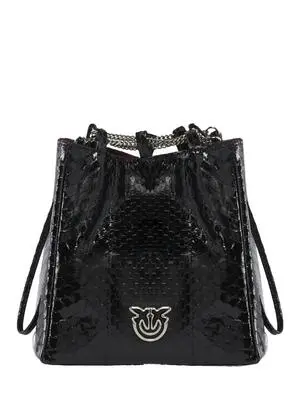 Pinko Drawstring Shoulder Bag - Black
