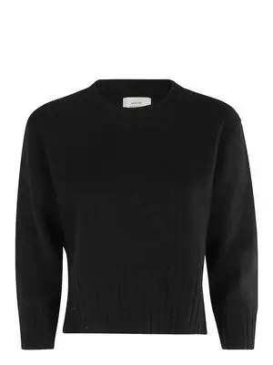 LOULOU STUDIO Crew Neck Ribbed Sweater - Black