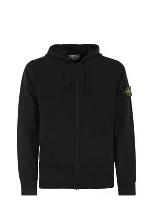 Stone Island Regular Fit Zip Hoodie - Black