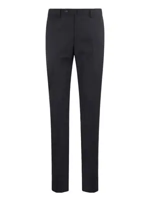 Tagliatore Belt Loops Slacks With Pleated Details - Black