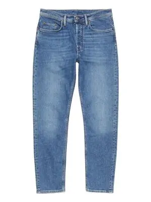 Acne Studios High-rise Cropped Tapered Leg Jeans - Medium Blue