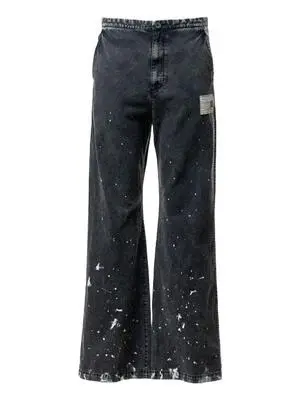 Mihara Yasuhiro Distressed Cotton Linen Blend Pants - Black