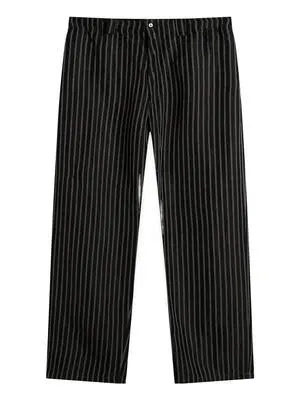 WILLY CHAVARRIA Willy Chavarria Toluca Striped Wide-Leg Trousers Black