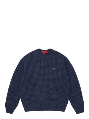 Supreme Small Box Waffle Sweater - Navy