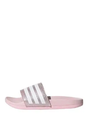 Adidas Adilette Comfort Slide J Pink Glitter - Silver/white/pink