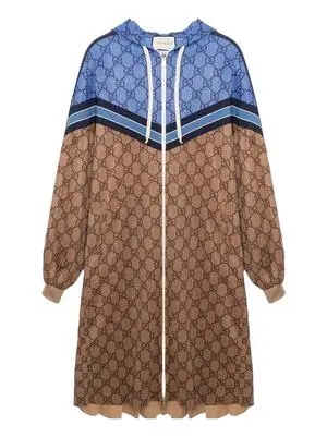 Gucci Technical Jersey Gg Long Jacket - Blue/camel