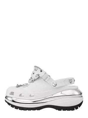 CROCS Mega Crush Clogs - White/white/silver