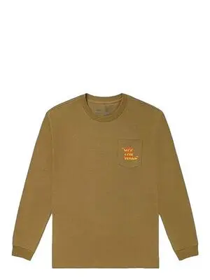 VANS Pocket Printed Casual Long Sleeve T-shirt - Tan