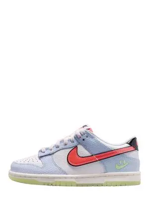 Nike Dunk Low 'smiley Swoosh' Sneakers - White/hydrogen Blue/black