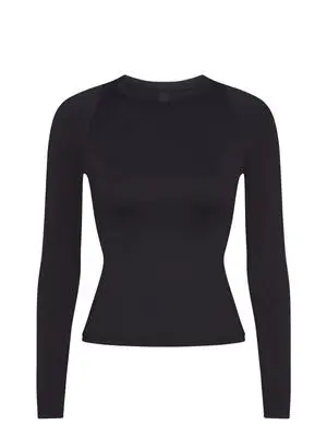 Nike X Skims Airy Long-sleeve Crew-neck T-shirt - Obsidian