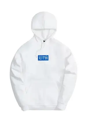 Kith Hebrew Script Box Logo Hoodie - White