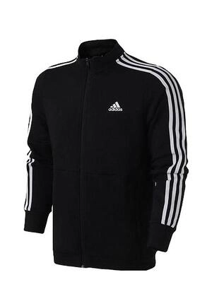 Adidas 3-stripes Knit Stand Collar Track Jacket - Black