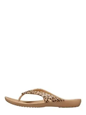 CROCS Kadee Ii Leopard Print Flip Flops - Brown