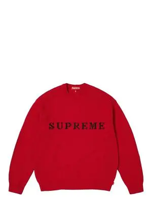 Supreme Contrast Logo Pullover Sweater - Red