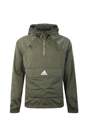 Adidas Half Zipper Hooded Pullover Sports Jacket - Green