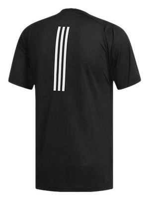 Adidas Sports Training 3-stripes Round Neck Short Sleeve Cloud White - Black