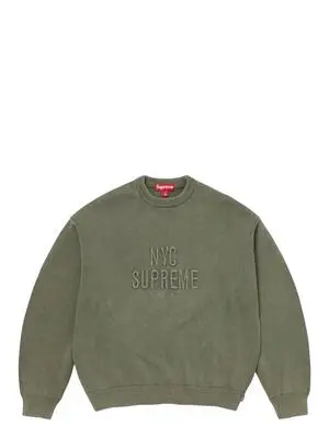Supreme Overdyed Raised Sweater - Olive