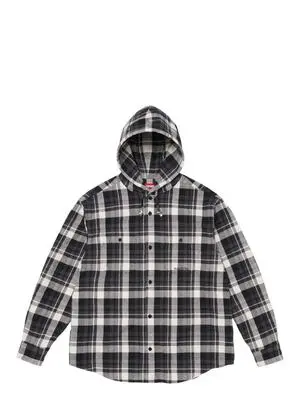 Supreme Ss26 Hooded Flannel Shirt - Black
