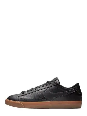 Nike Blazer Low Leather Gum Sole Sneakers - Black
