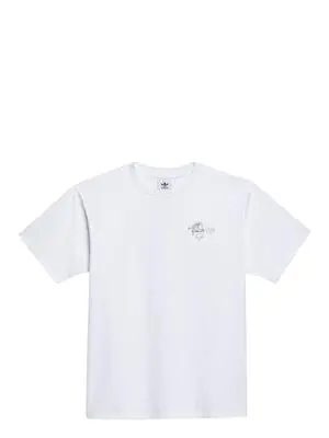 Adidas Originals Cartoon Pattern Printing Round Neck Short Sleeve White - Multi-color