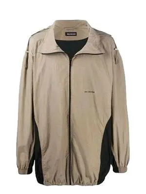 Balenciaga Oversized Zip-up Track Jacket - Neutrals