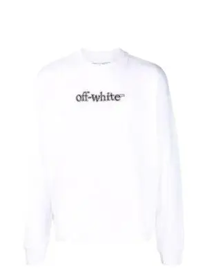 Off-White Logo Alphabet Print Round Neck Pullover - White